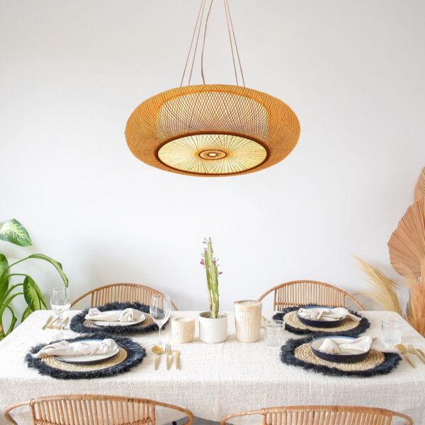 Lightsin Traditional Handcrafted Bamboo Woven Hanging Pendant Lights ...